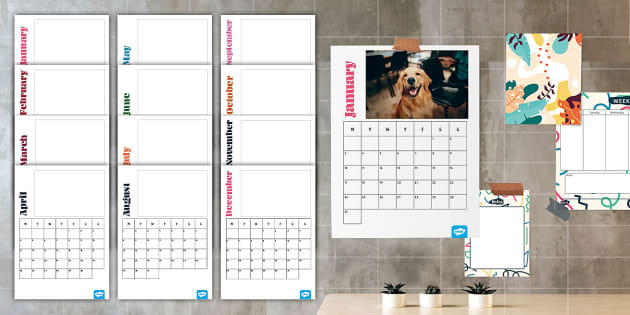 New Year Photo Planner Calendar | Photo Monthly Planner