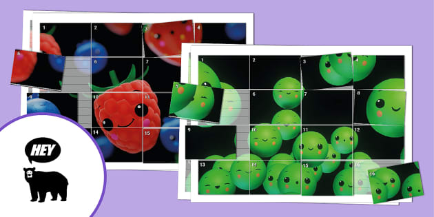 Hey Bear Sensory - Sticker Puzzles (teacher made) - Twinkl