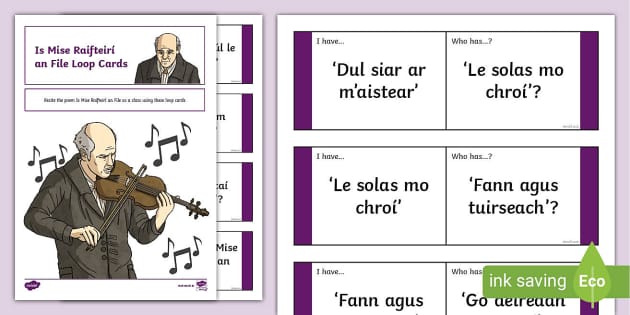 Is Mise Raifteirí an File Loop Cards (professor feito) Is Mise Raifteirí an File Loop Cards (professor feito)