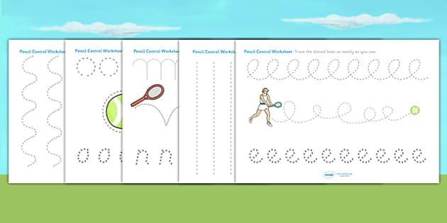 Wimbledon Themed Pencil Control Worksheets (teacher made)