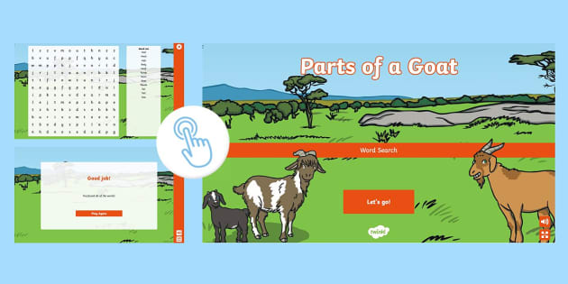 Parts of a Goat Interactive Word Search (teacher made)