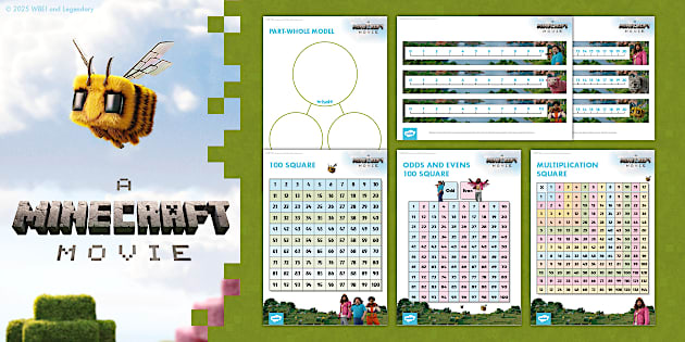 👉 A Minecraft Movie: Tabletop Maths Aids Pack [Ages 5-7]