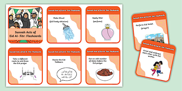 Sunnah Acts of Eid Al- Fitr: Flashcards (teacher made)