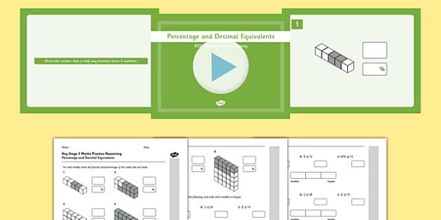 KS2 Reasoning Test Practice Percentage And Decimal Equivalents Resource ...