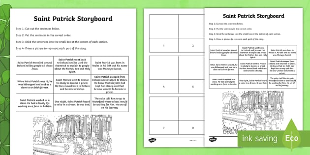 Saint Patrick Storyboard Activity (teacher made) - Twinkl