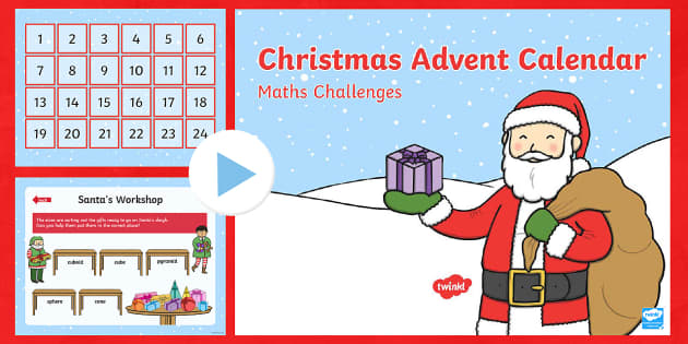 EYFS Christmas Maths Challenges Advent Calendar PowerPoint