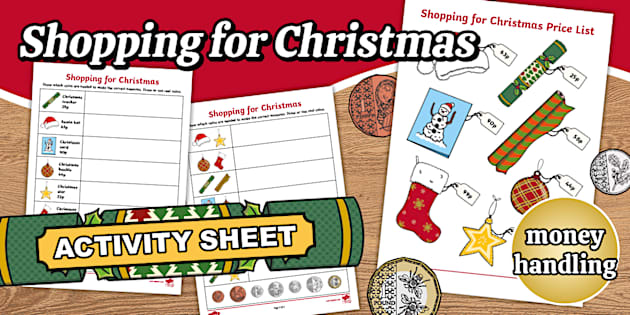 Shopping for Christmas Activity Sheet