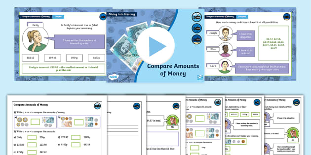 👉 Year 4 DiM: Step 3 Compare Amounts of Money Teaching Pack