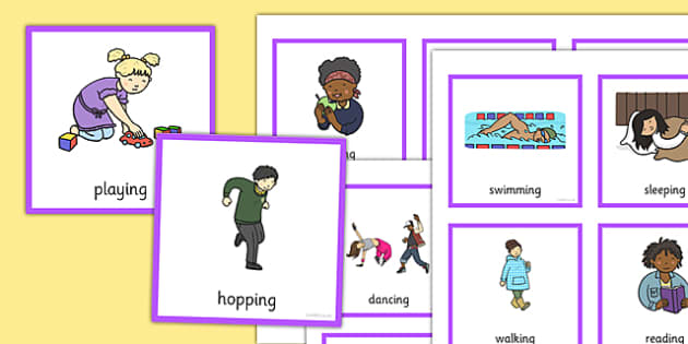 What Are They Doing Verb Cards