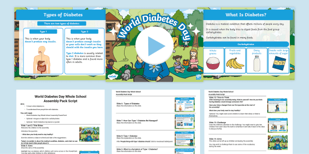 World Diabetes Day Assembly Pack (teacher made) - Twinkl
