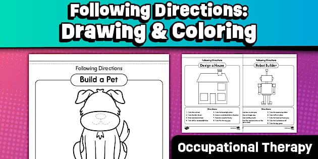 Following Directions: Fine Motor Drawing and Coloring Activities for ...