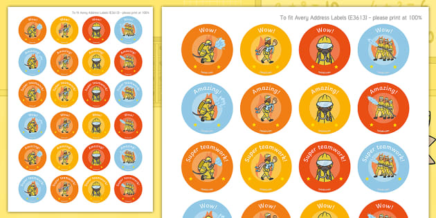 Firefighter Training Reward Stickers
