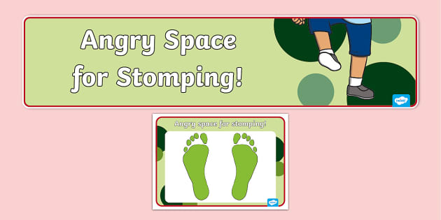 * NEW * Angry Space For Stomping Sign and Mat (teacher made)