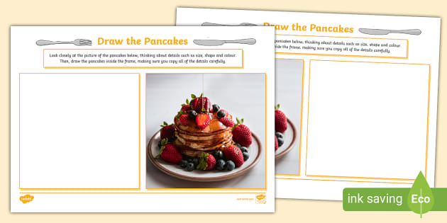 Draw the Pancakes Worksheet (teacher made) - Twinkl