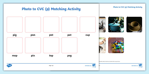 Photo to CVC (p) Matching Activity (teacher made) - Twinkl