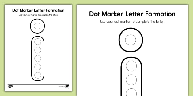Lowercase Letter i: Dot Marker Letter Formation Activity