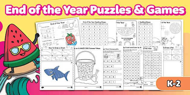 End of the Year Busy Bundle for K-2nd Grade No-Prep