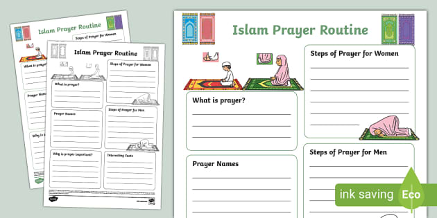 Islam Prayer Routine Fact File Template (teacher made)