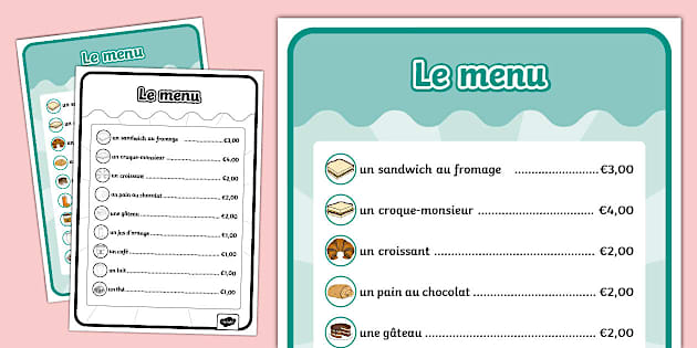 👉 Role Play French Food Menu (teacher made) - Twinkl
