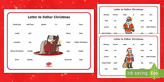 Letter to Santa Word Mat (teacher made) - Twinkl
