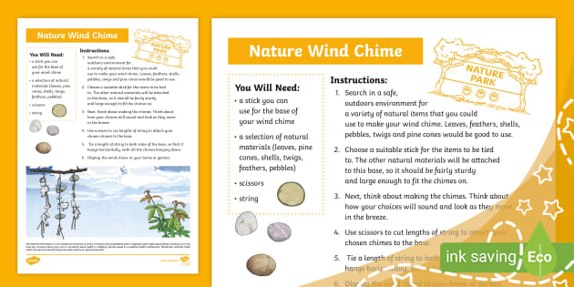 Wind Craft Chime Instructions - Primary Resource