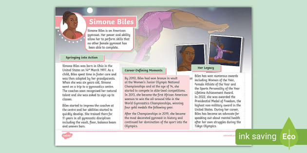 Simone Biles Fact File - Twinkl - KS2 (l'enseignant a fait)