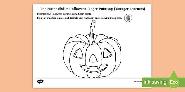 Fine Motor Skills: Halloween Finger Painting (Younger Learners)