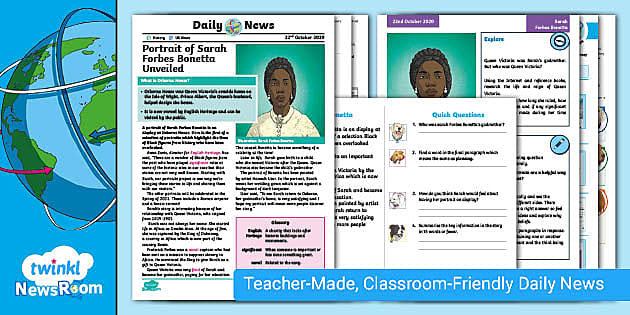 Daily NewsRoom Pack - Sarah Forbes Bonetta - UKS2