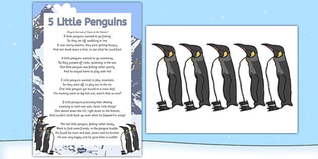 5 Little Penguins Rhyme (teacher made)