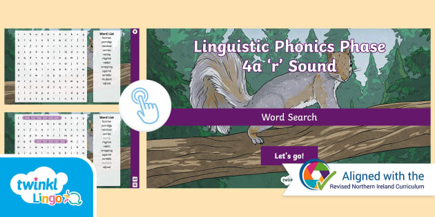 Linguistic Phonics Phase 4a ‘r’ Sound Interactive Word Search