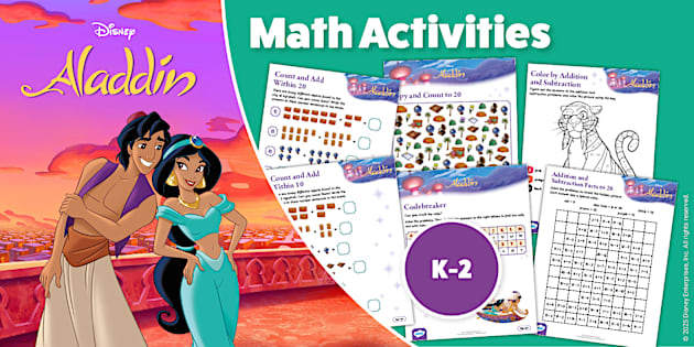 Aladdin: Math Activity Pack for K-2nd Grade