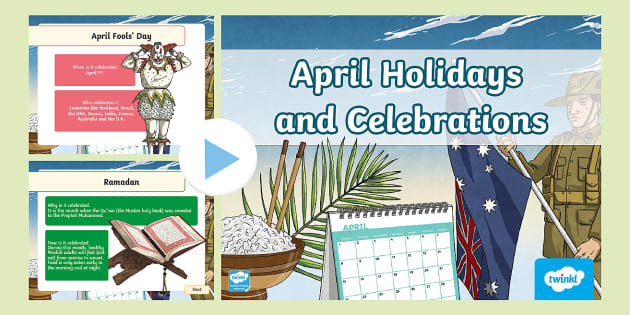 April Holidays and Celebrations PowerPoint - Year 3 HASS
