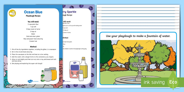 Water Playdough Recipe and Mat Pack (teacher made) - Twinkl