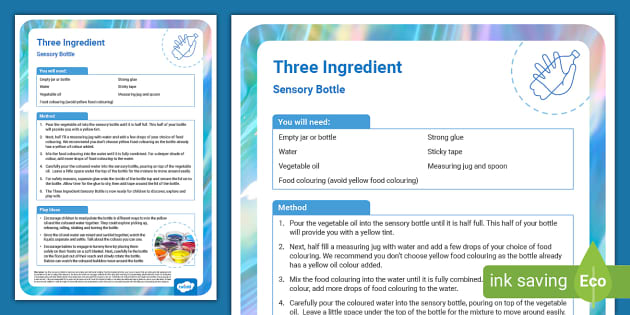 Three Ingredient Sensory Bottle | Sensory Play | Twinkl