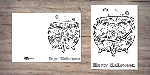 Cauldron Mindfulness Colouring Card | Twinkl Party - Twinkl