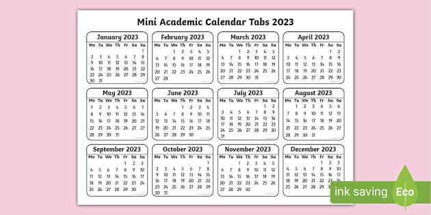 Mini Calendar Tabs 2023 teacher Made Twinkl Mini Calendar Tabs 2023 teacher Made Twinkl