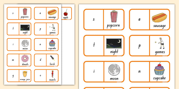 Level 2 Night Market Initial Sounds Dominoes (teacher made)