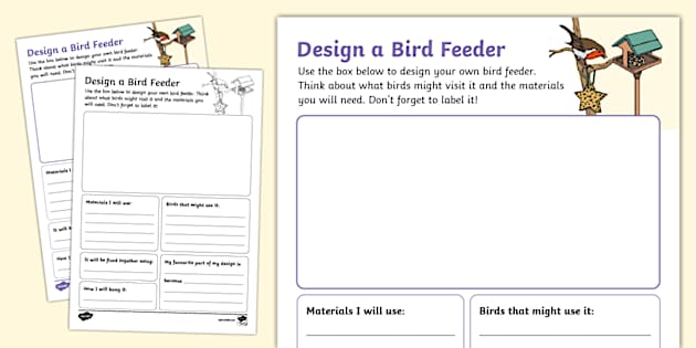 Design a Bird Feeder Worksheet - Twinkl