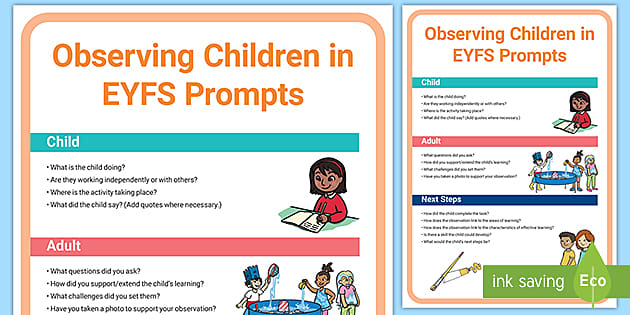 EYFS Observing Children Practitioner Prompt Poster