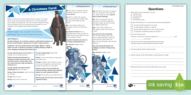 A Christmas Carol Comprehension Questions - English Activity