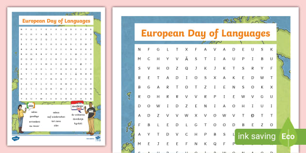 European Day of Languages 'Goodbye' Word Search
