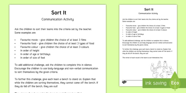 Sort It Team Building Game - pe, gym, team, team challenge, activity