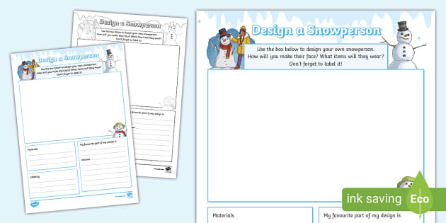 Design a Snowperson Worksheet (Teacher-Made) - Twinkl
