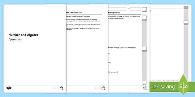 Year 5 Operations Assessment Sheet (teacher made) - Twinkl
