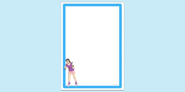 FREE! - Simple Blank Roller Skating Page Border | Page Borders