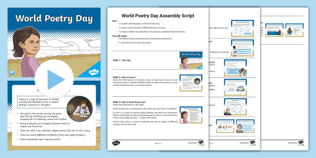 World Poetry Day Assembly Pack | Downloadable | Twinkl