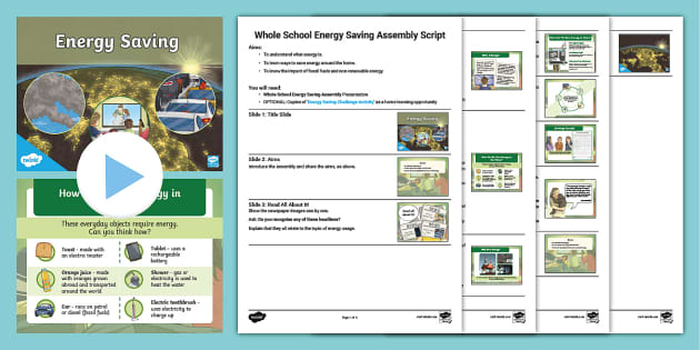 Whole School Energy Saving Assembly Pack (teacher made)