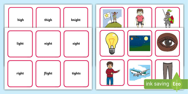 'igh' Matching Cards (teacher made) - Twinkl