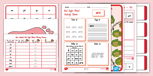New Zealand Red Sight Words Resource Pack - Twinkl