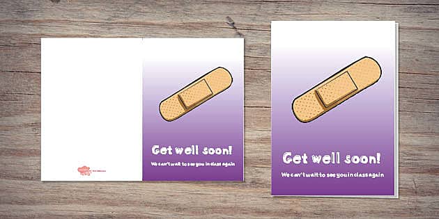 Get Well Soon Pupil Plaster Card | Twinkl Party - Twinkl